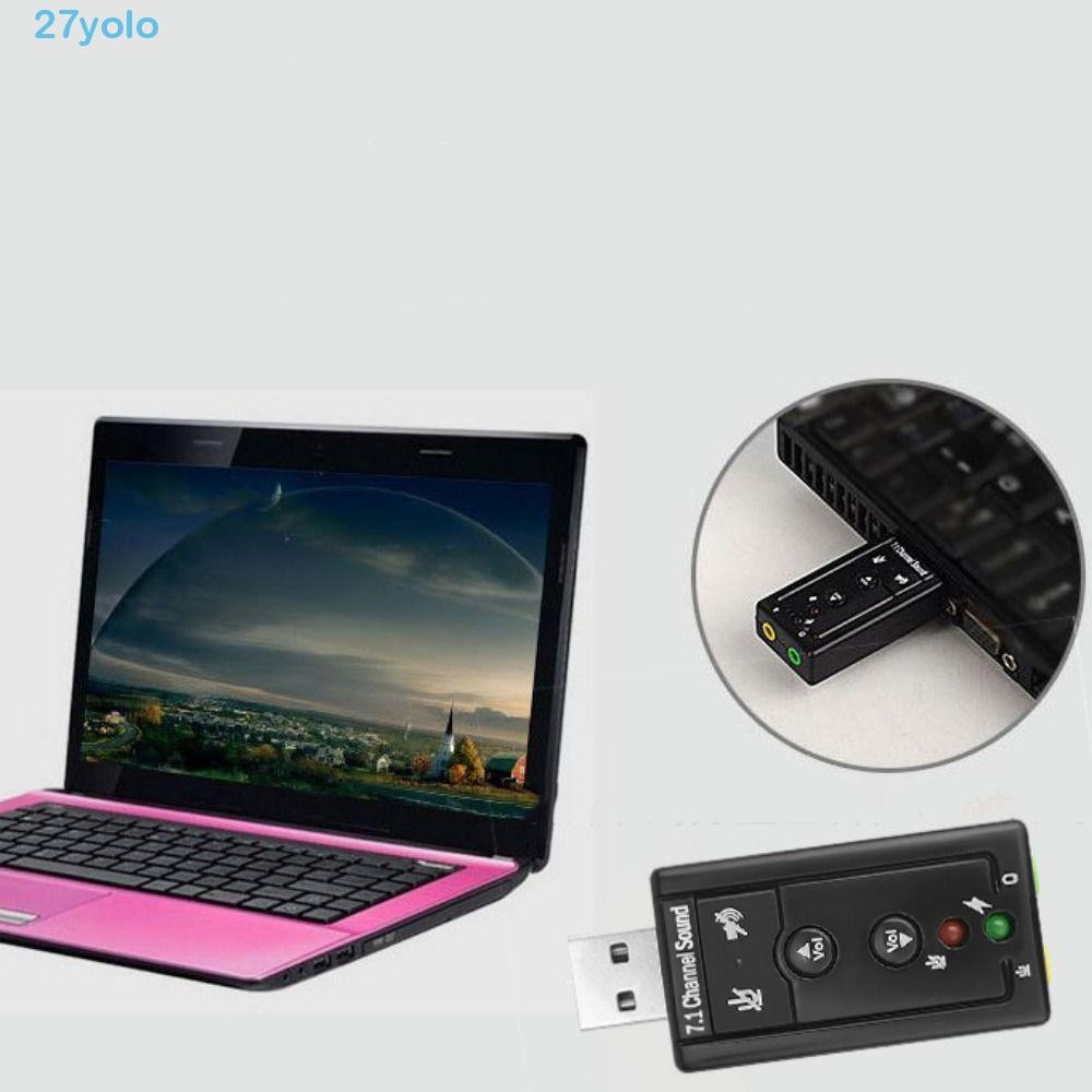 YOLO 7.1 External USB Sound Card, 3D Virtual 12Mbps Mini USB Sound Card 7.1, Amplifier Kit ...