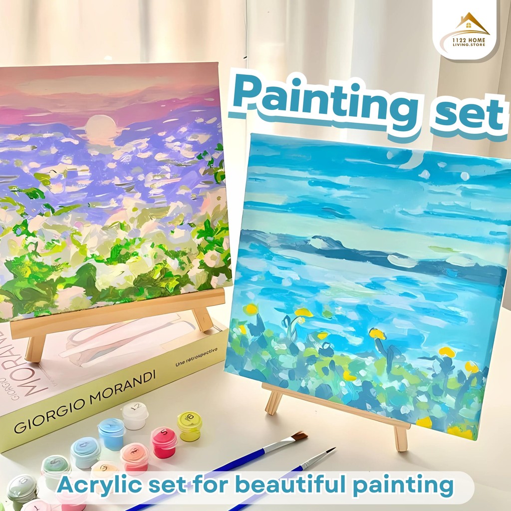 DIY Oil Painting Packagew with Brushes Kit Color Landscape Flower ...