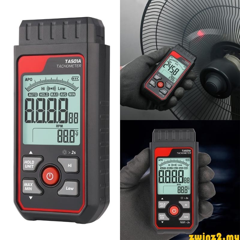 zwinz2 Handheld Digital Tachometer 2 5-99999RPM Non-contact ...