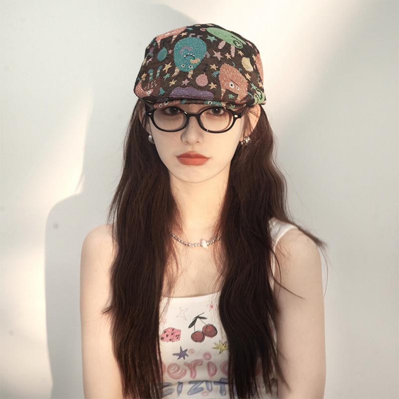 Cartoon Little Monster Forward Hat Female Korean Version Showing Face ...