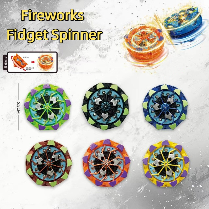 New Fireworks Fidget Spinner Glow Flashing Spinning Top Battle ...