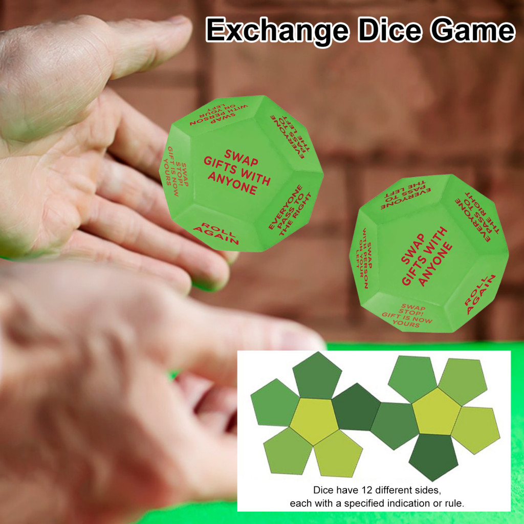 Swap Dice Game Xmas Gift Swap Dice Christmas Gift Exchange Dice Set Fun ...