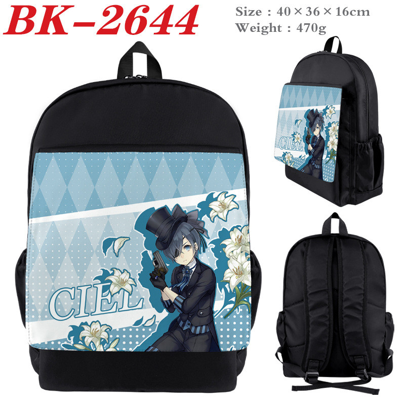 Black Butler Peripheral Student Backpack, Flap Cover Anime Cartoon ...