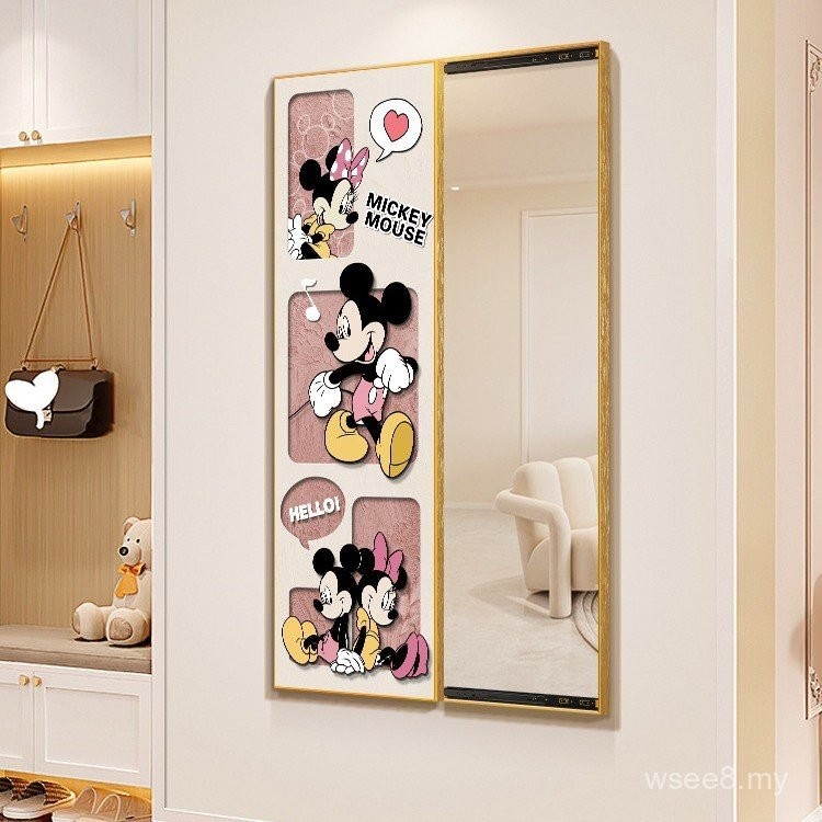 Pusing dan tarik cermin panjang tersembunyi, gaya krim, cermin panjang ...