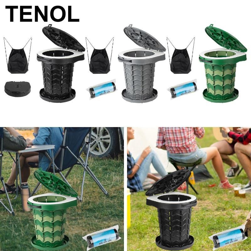 TENOL Portable Camping Toilet with Garbage Bags Multifunctional ...