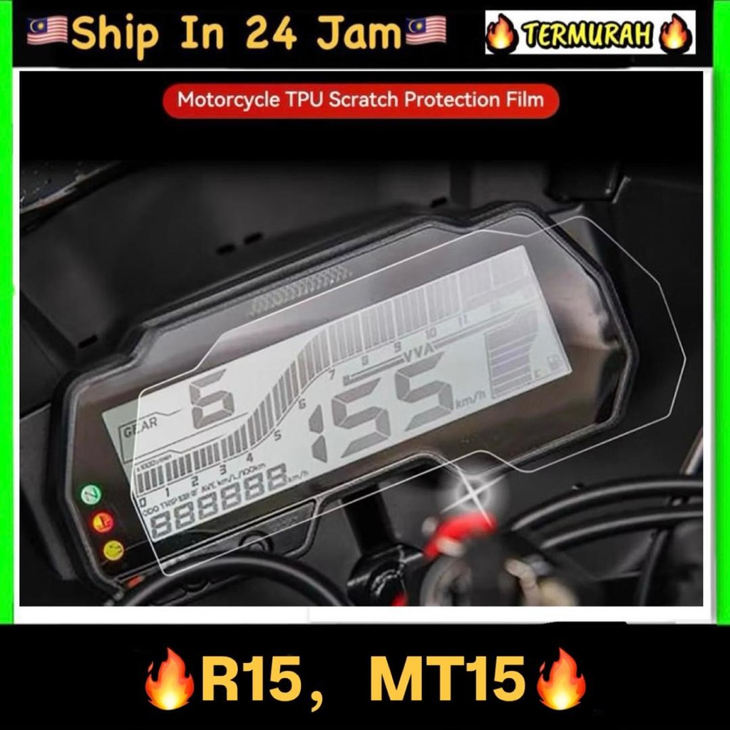 Yamaha R15 V3 / MT15 Meter Screen Protector Anti Scratch TPU MATERIAL ...