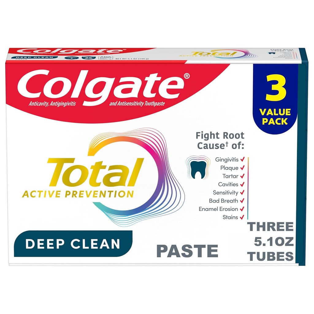 Colgate Total Active Prevention Deep Clean Toothpaste, Anticavity ...