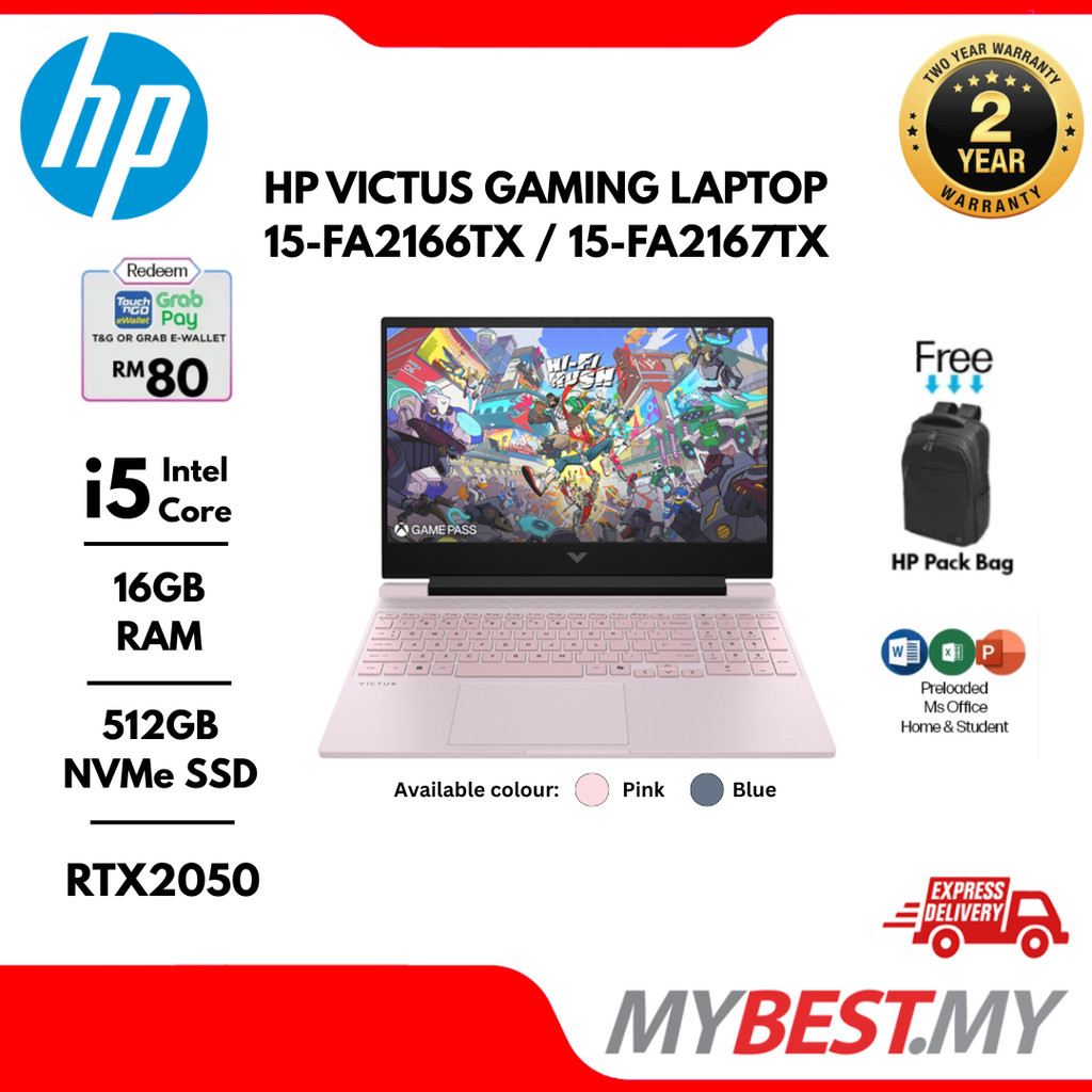 HP VICTUS GAMING LAPTOP 15-fa2166TX / 15-fa2167TX - PINK / BLUE (i5 ...