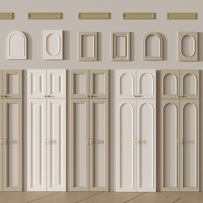 French Cream Style Vacuum Formed Cabinet Doors Custom Wardrobe Doors ...