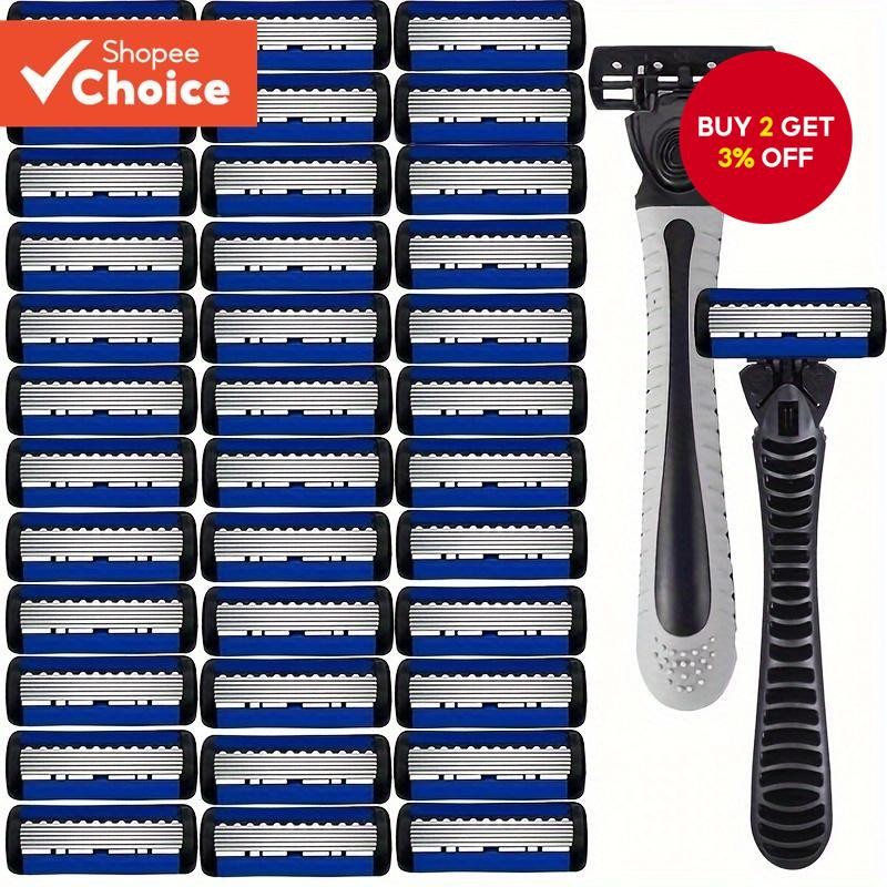 Manual shaver/Men's Razor Replacement Head/6-layers Manual Razor Blades ...
