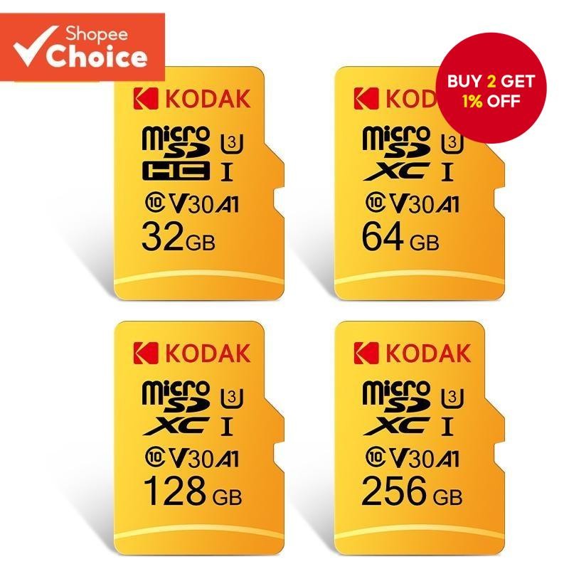 Original KODAK MicroSD Card 32GB-256GB U3 V30 - for Dash Cams & Phones | Shopee Malaysia