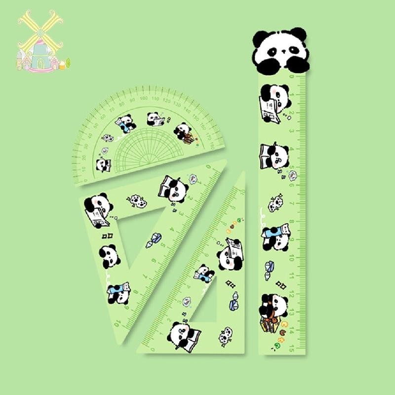 Acrylic Ruler Set Cartoon Design Measuring Tools Triangle Protractor 4 ...