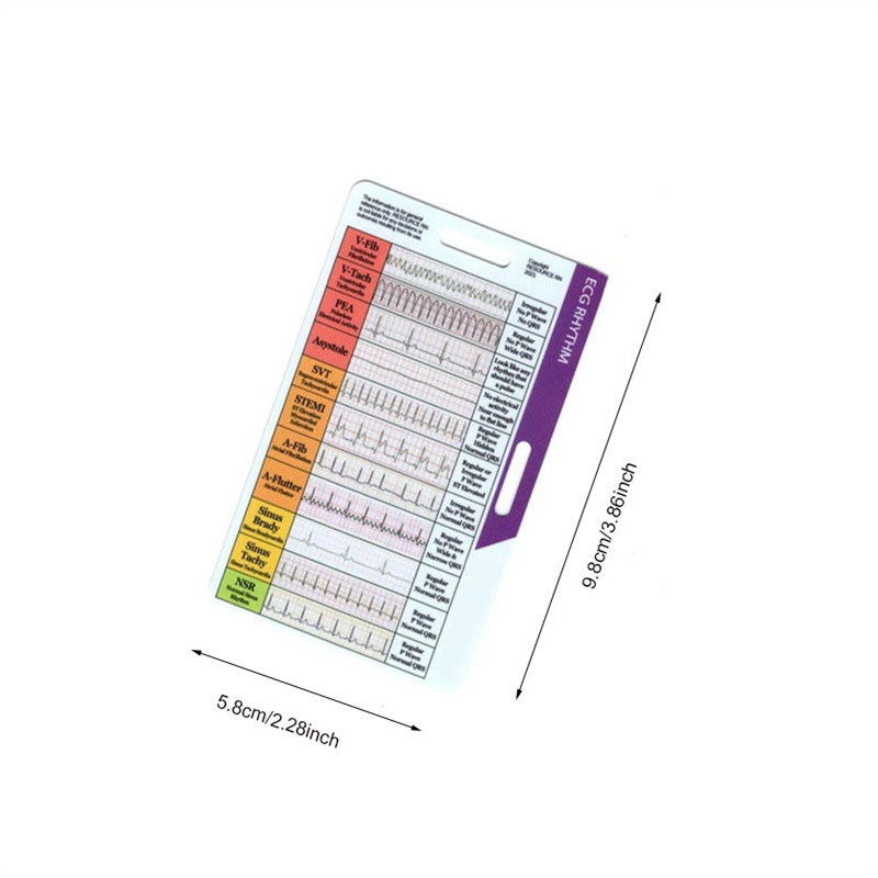 [LightOverflow] ECG/EKG Rhythm Pocket Card Double Sided Design EKG Rhythm Interpretation Badge ...