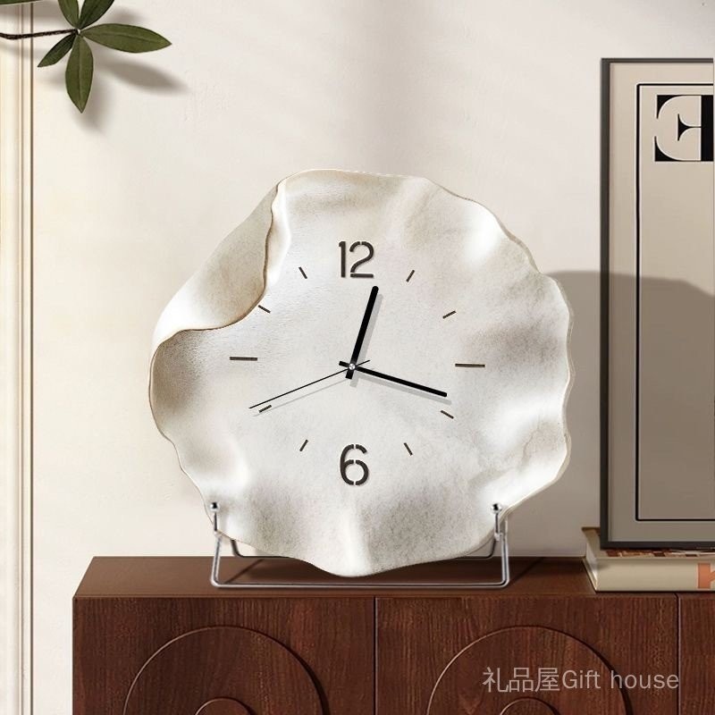 Cream Style Table Clock Simple Modern Creative Small Clock Pendulum ...