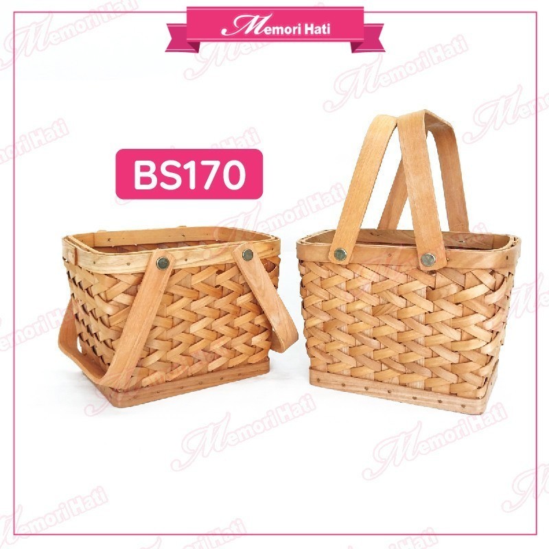 BS170 Bakul Anyaman Bakul Buah Hiasan Hadiah / Rectangle Bamboo Gift ...