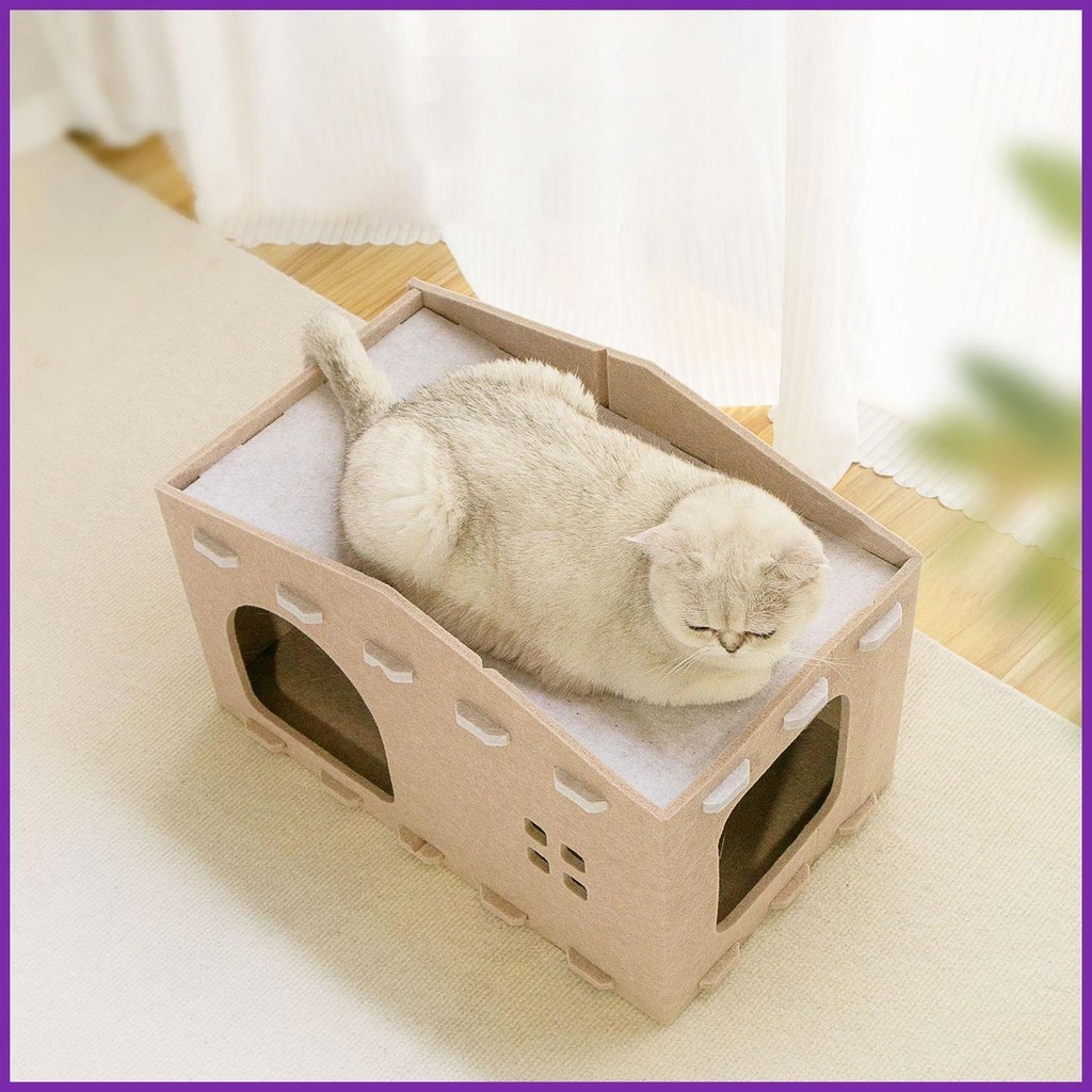 Double Layered Cat Bed Kitten Beds Cat House Small Cat Towers Scratcher ...