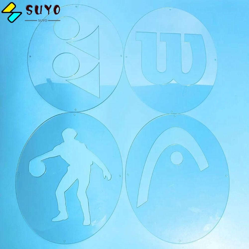 SUYO Binminton Racket LOGO Stencil, Reusable Transaprent Racquet Marker ...