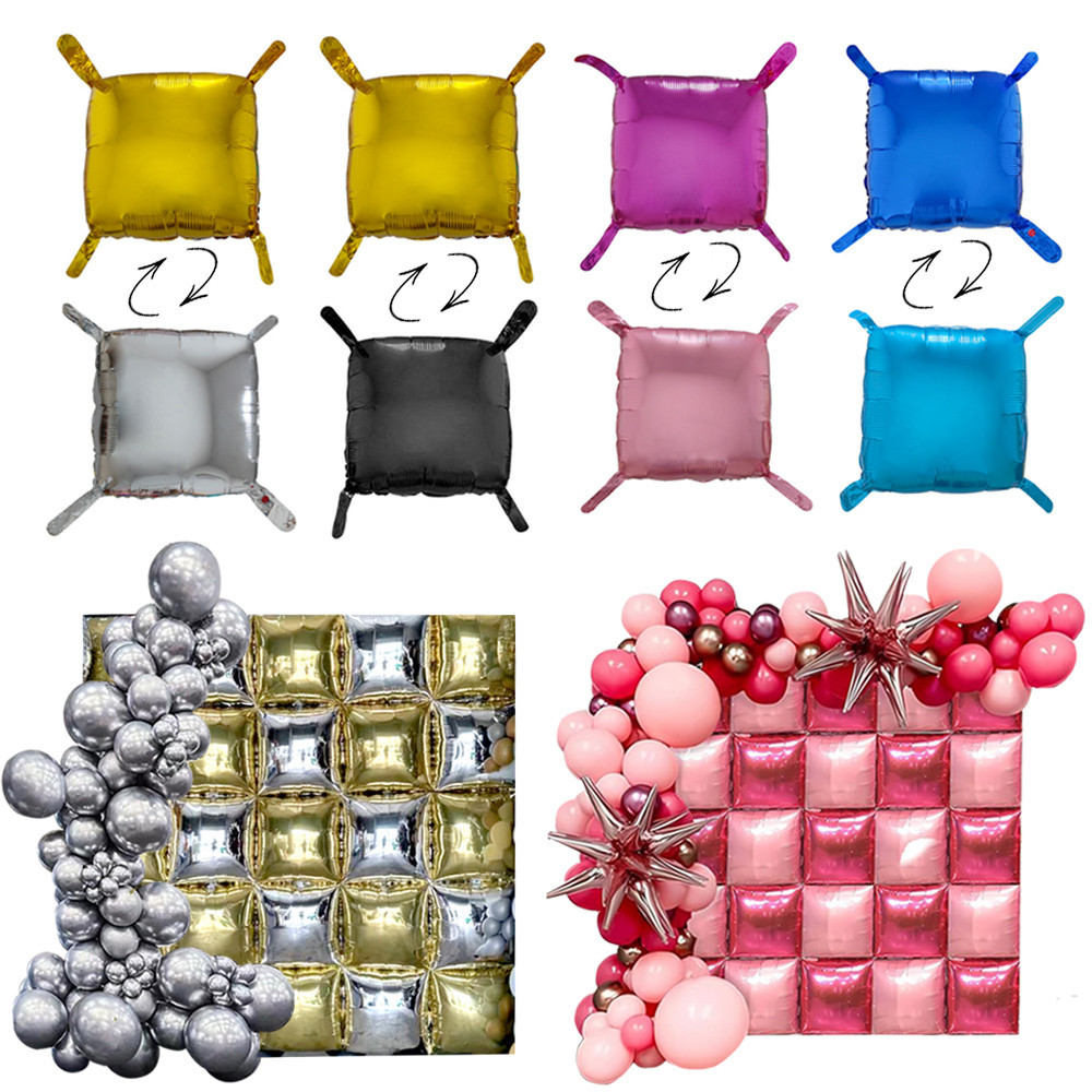 Double-sided Square Balloons 20/30/50pcs Pink Blue Gold Foil Balloons ...