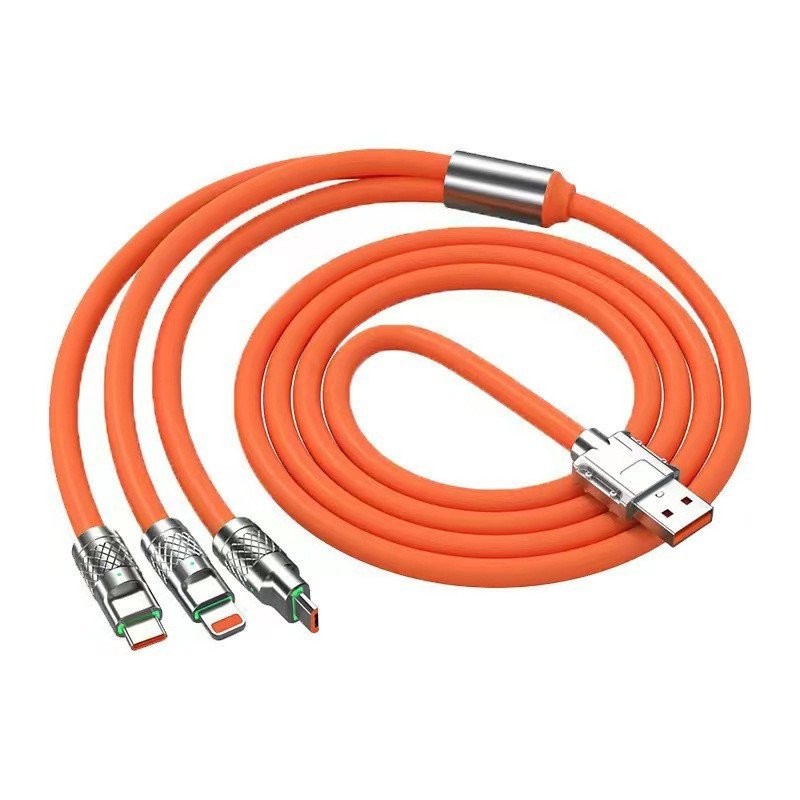 USB Satu untuk tiga kabel data telefon bimbit pengecasan pantas aloi ...