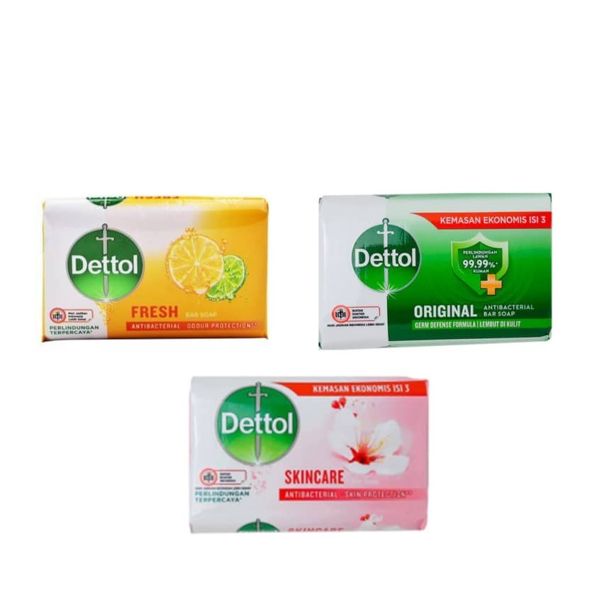 Dettol soap bar 3x100g ORIGINAL/FRESH/SKINCARE(Indonesia Packing ...