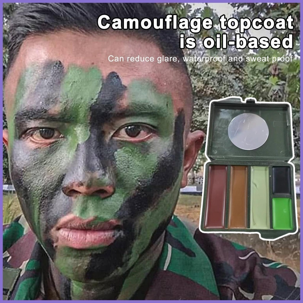 Camouflage Face Paint Concealment Makeup Paint 5 Colors Concealment ...