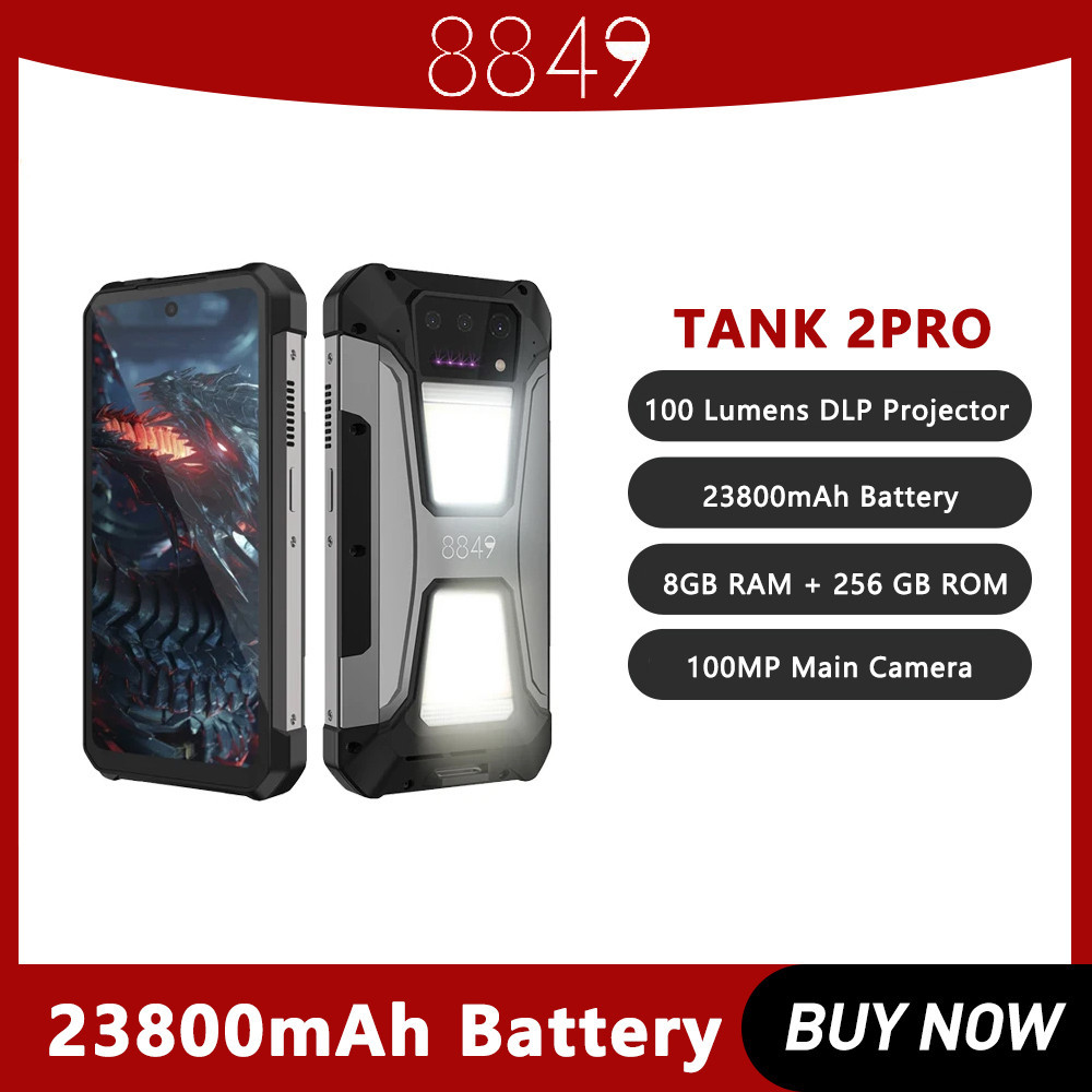 Unihertz tank 2 Pro 8849 rugged smartphone with projector 2.4K 23800 ...