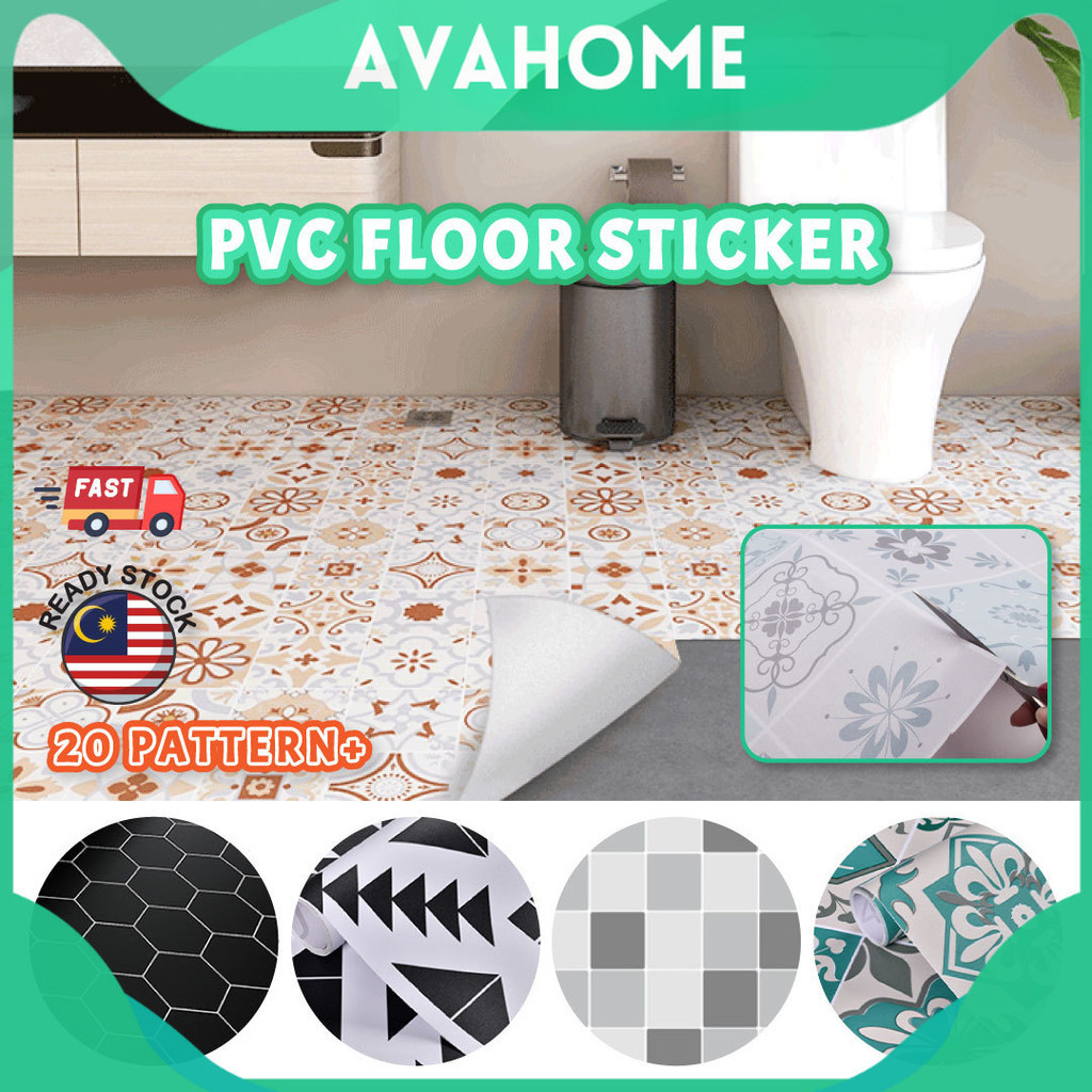 Avahome Self Adhesive PVC Floor Sticker Waterproof Kitchen Wallpaper ...