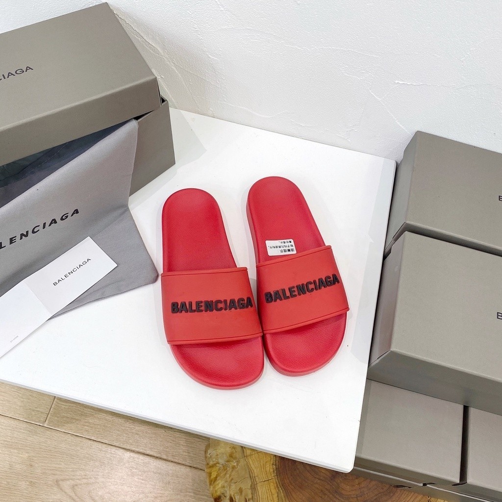 Balenciaga Flip Flop Red Couple Models 2024S PU Foam Outsole Dermis ...