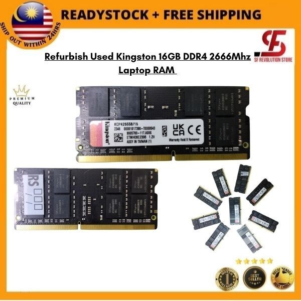 Refurbish Used Kingston 16GB DDR4 2666Mhz Laptop RAM | Shopee Malaysia
