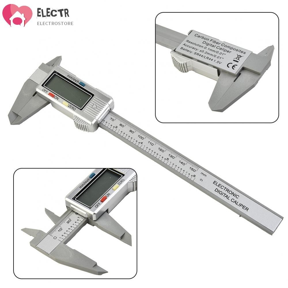 Digital Electronic Caliper Ruler 0.1mm/0.01inch ON/OFF Plastic Silver ...