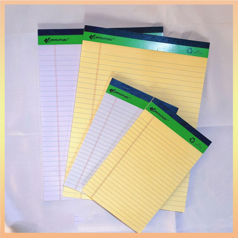 Legal Pads Wide Ruled 4 Pack, Lined Note Pads Canany Yellow Paper ...