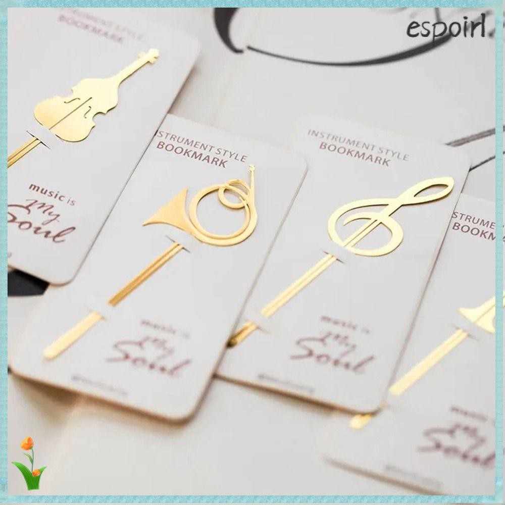 ESPOIR Musical Instruments Bookmark, Gold Musical Note Metal Meta Book ...