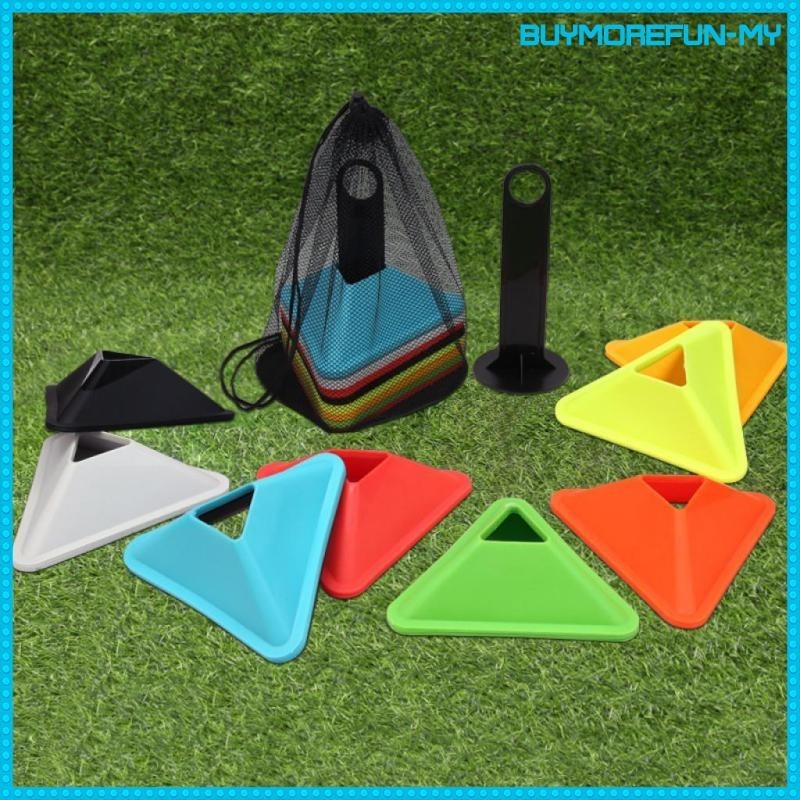 [BuymorefunMY] 10x Soccer Triangle Training Cones Flexible Track ...