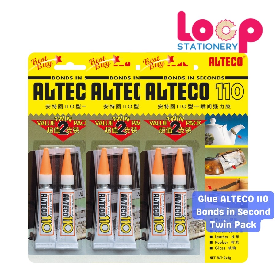 ALTECO 110 Bonds Super Glue Power Glue Twin Pack | Shopee Malaysia