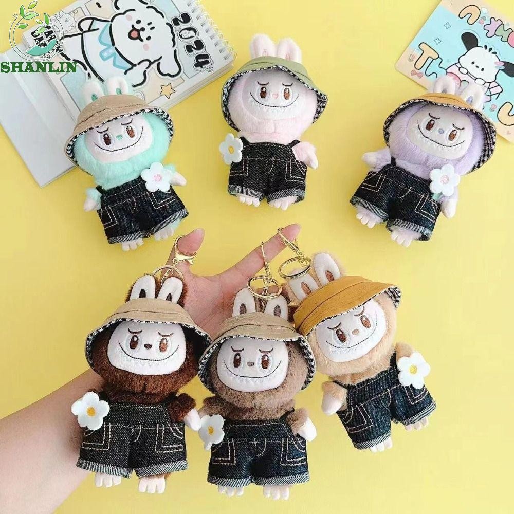 SHANLIN Labubu Plush Pendant, Cartoon Flower Pop Mart Keychain, Kawaii ...