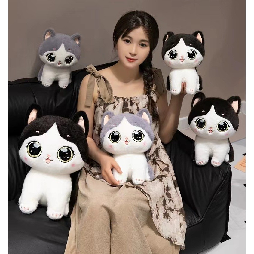 TRI Dodo Cat teddy bear in black and gray available in many sizes Cute ...