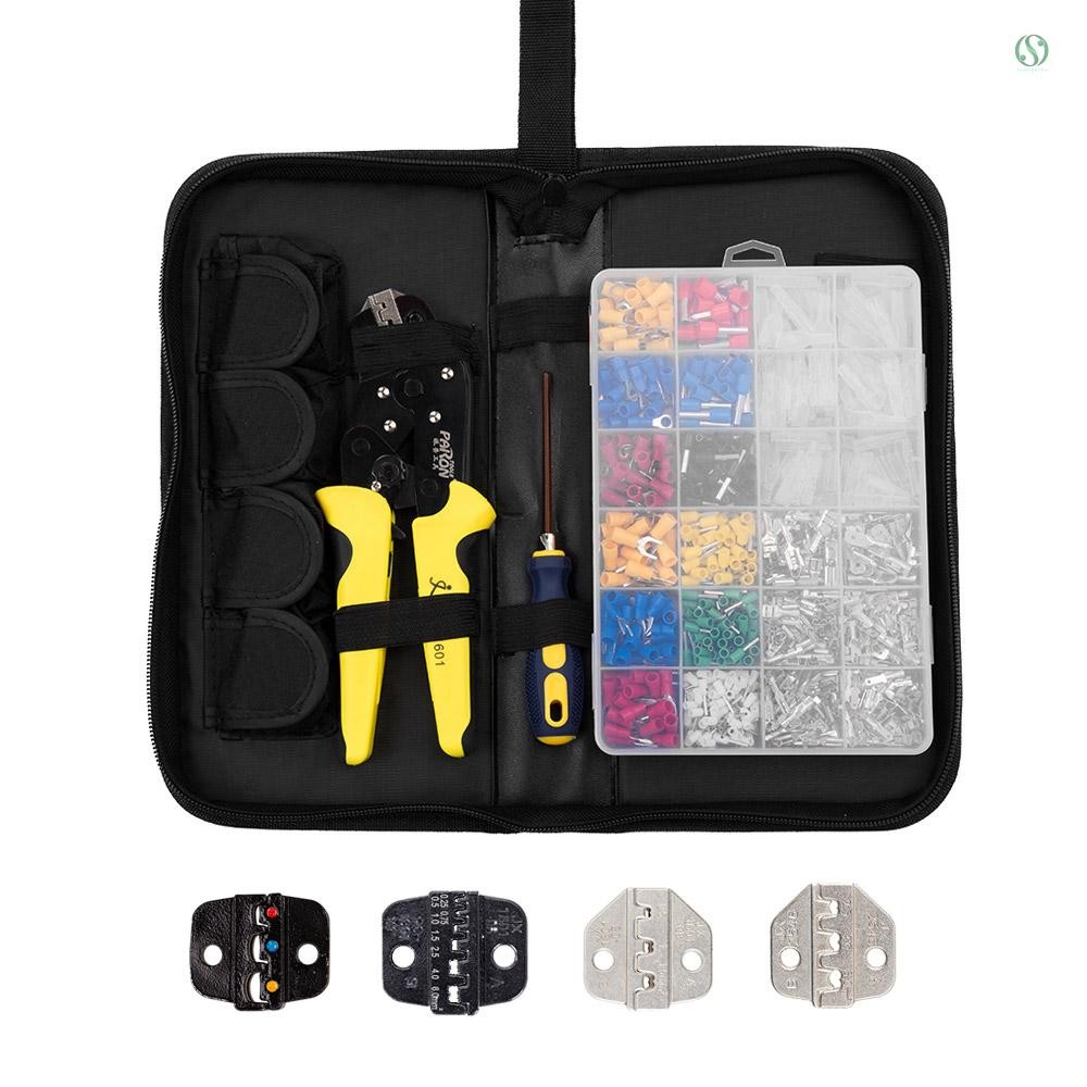 Wire Terminals Crimping Tool Interchangeable Jaw Insulated Ratcheting ...