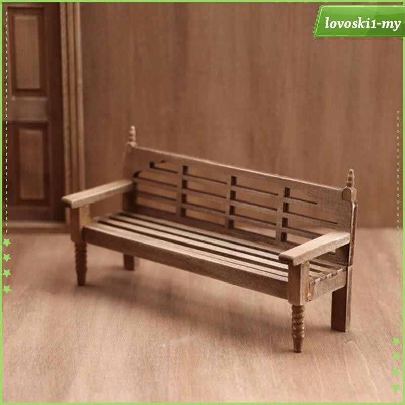 [LovoskibcMY] Simulation Wood Miniature Bench Furniture Model :12 ...