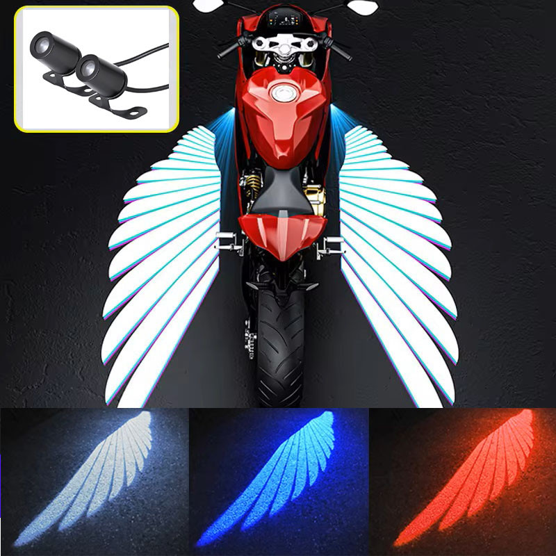 2pcs Motorcycle Angel Wings LED Projection Light, Electric Car, Street ...