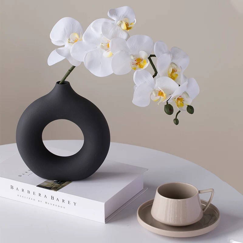 Nordic Style Vase Creative Black Plastic Vase Shot Props Table ...