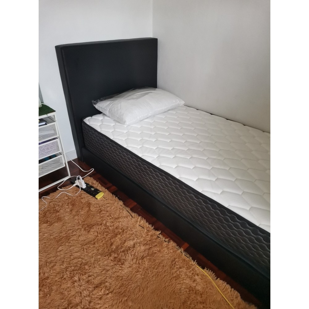 PVC Bed Black Single Super Single Bed Katil | Shopee Malaysia