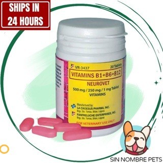 Neurovet Vitamins B1 B6 B12 20 Tablets 500mg / 250mg / 1mg tab SNP ...