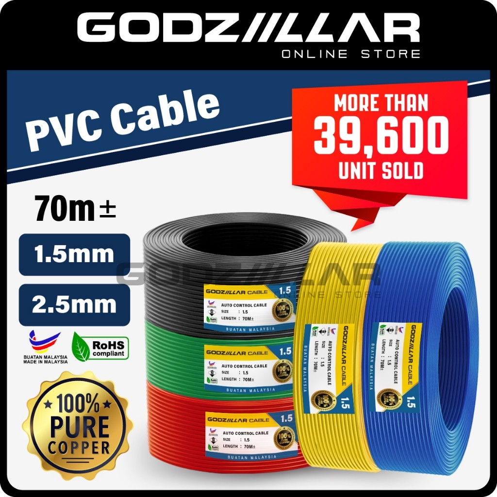 (Godziillar) PVC Insulated Cable 1.5mm / 2.5mm | Auto Control Cable ...