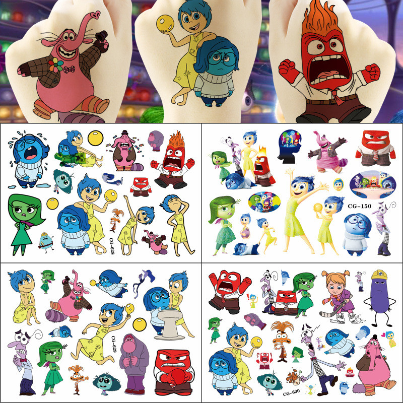 1pcs Disney Cartoon Inside Out 2 Series Tattoo Stickers Party Girl DIY ...