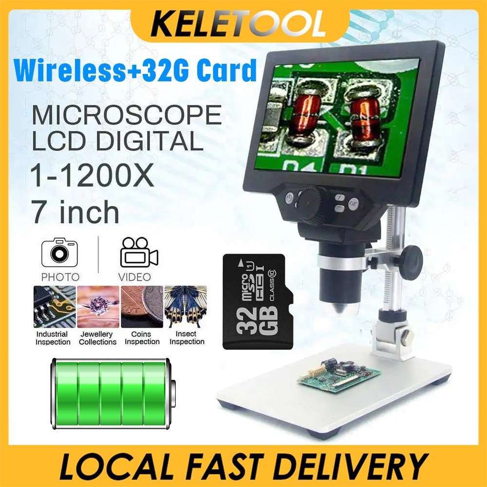7 Inch LCD Digital Microscope Adults, Soldering Microscope Electronics ...