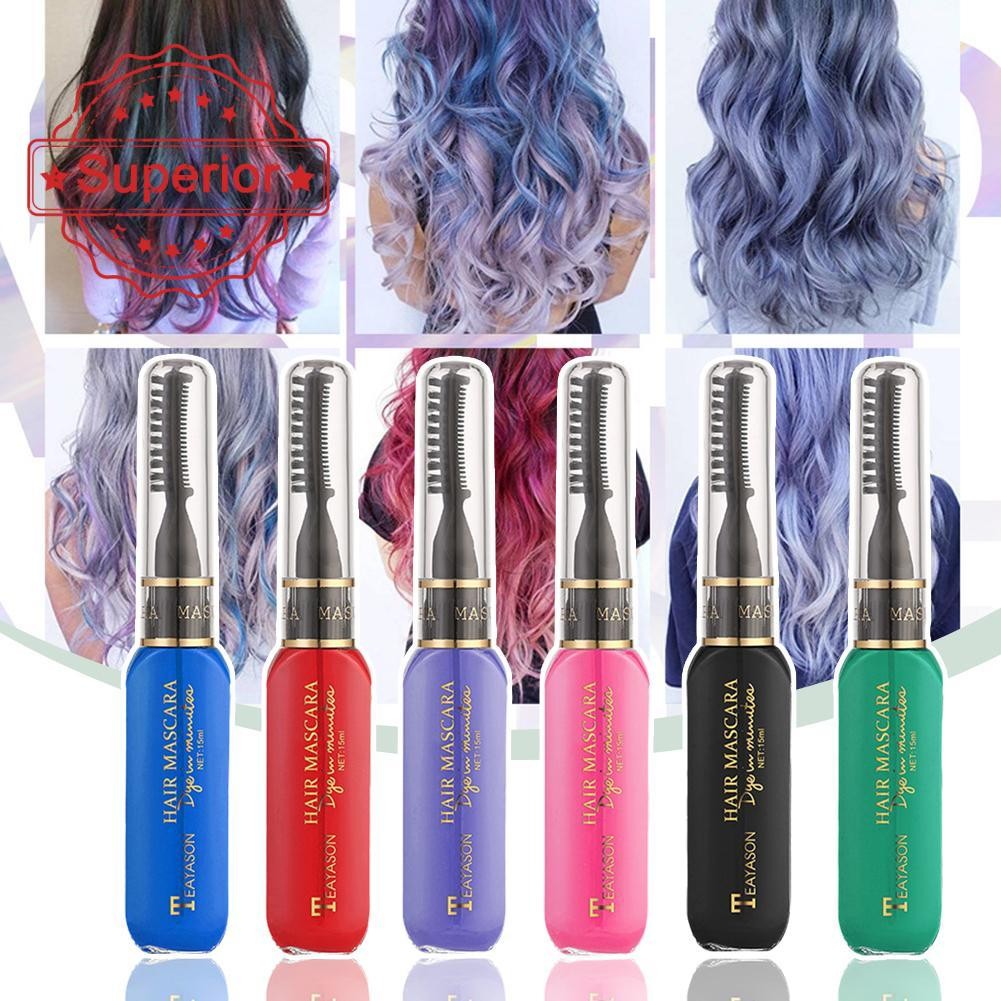 6 Colors Mini Disposable Personal Use Hair Chalk Color Dye Cosplay Comb ...