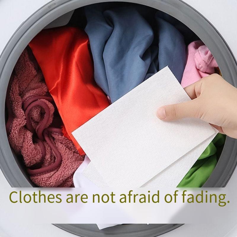 50pcs Anti Dye Paper Color Absorb Sheet Wash Machine Laundry Cloth Anti ...