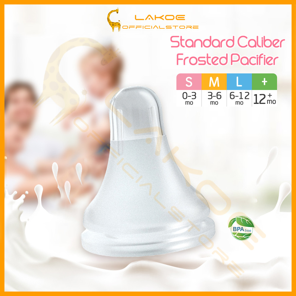 LAKOE 3.8CM Puting Botol Susu Standard Slim Neck Teat Puting Baby Silicone Frosted Pacifier ...