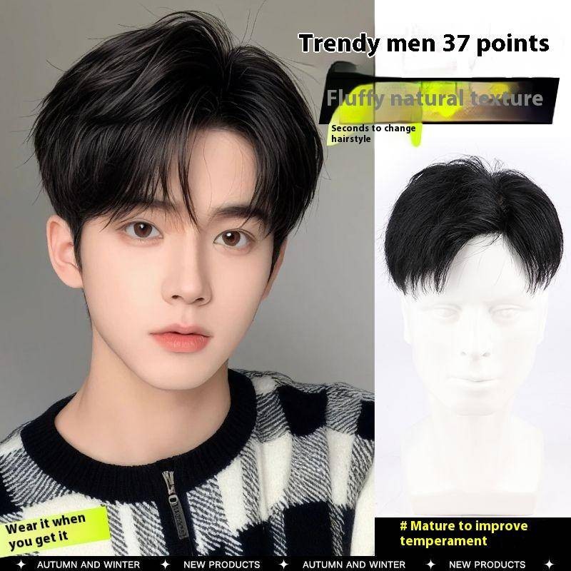 100% Human Hair Men's Toupee Fashion And Handsome Style Hair Piece ...