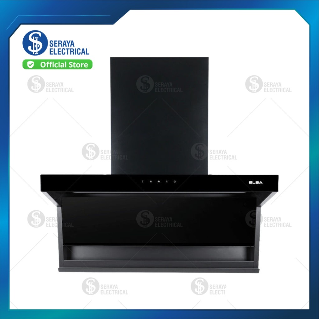 Elba 2000m3/hr Cooker Hood with Ducting Hose Only (7" Duct Out, Recirculation) EHQ9327STBK ...